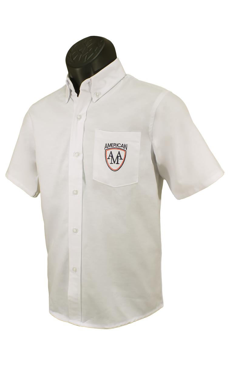 AMA Boys White Oxford W/Logo – Olimac Uniforms