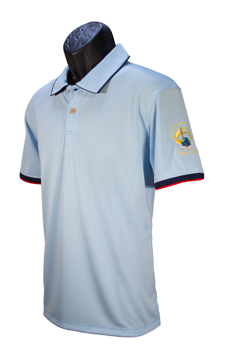 P.H.A. Light Blue Polo/Red Stripe (6TH-11TH) – Olimac Uniforms